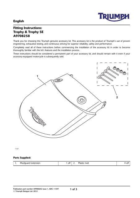 A9900642_Front Mudguard Extension - Triumph Instructions.com
