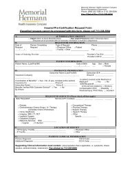 Outpatient Therapy Order Form - Memorial Hermann