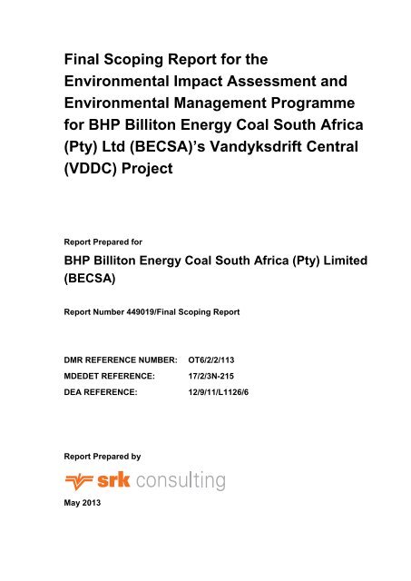 Final Scoping Report for the Environmental Impact ... - SRK Consulting