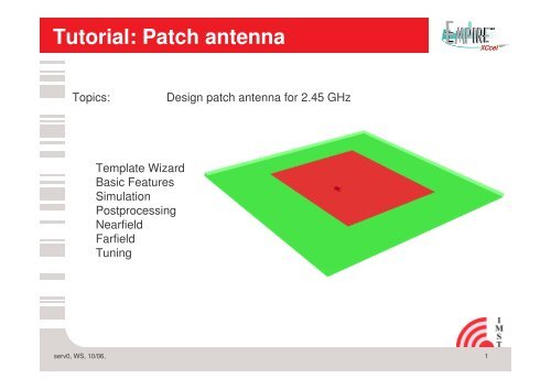 Tutorial: Patch antenna - Empire