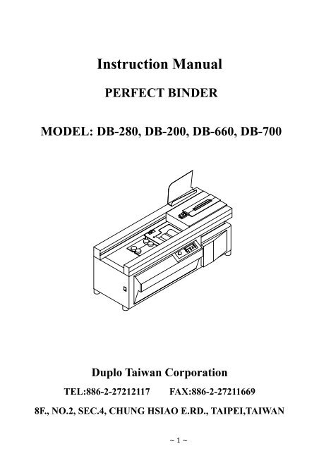 DB-280 Instruction Manual - Ppm-sales.com