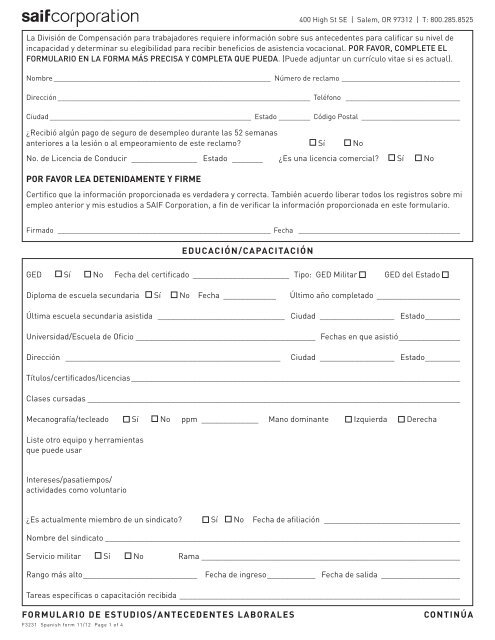 Hoja De Trabajo De Historial Laboral Hoja De Vida Alex | PDF