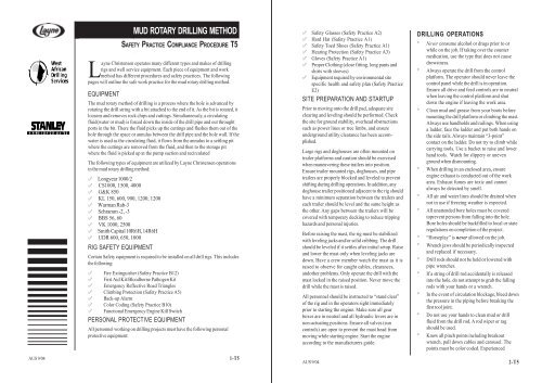 MUD ROTARY DRILLING METHOD - Layne Safety