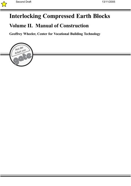 Interlocking Compressed Earth Blocks - Center for Vocational ...