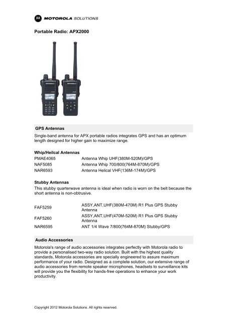 Portable Radio: APX2000 - Motorola Solutions