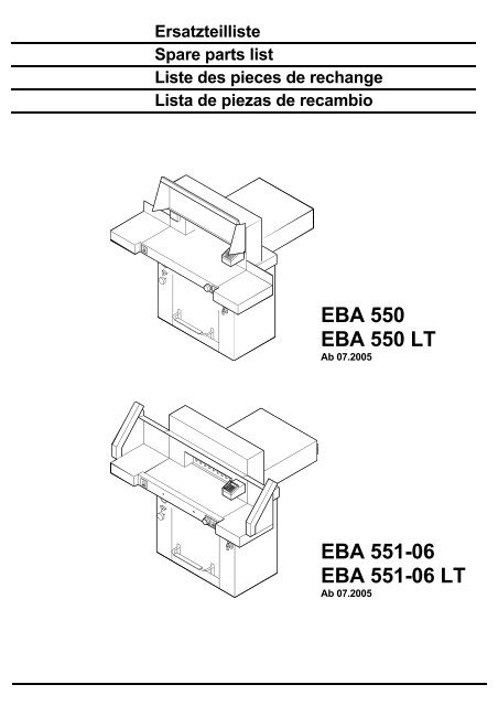 EBA 550 EBA 550 LT EBA 551-06 EBA 551-06 LT
