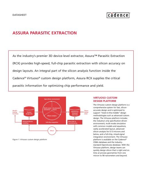 Assura Parasitic Extraction - Cadence - Cadence Design Systems