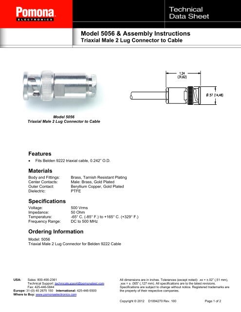 Model 5056 & Assembly Instructions - Pomona Electronics