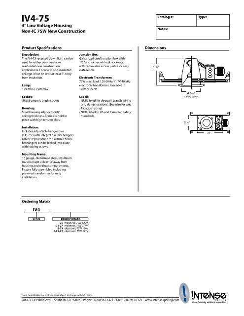 IV4-75 - Intense Lighting
