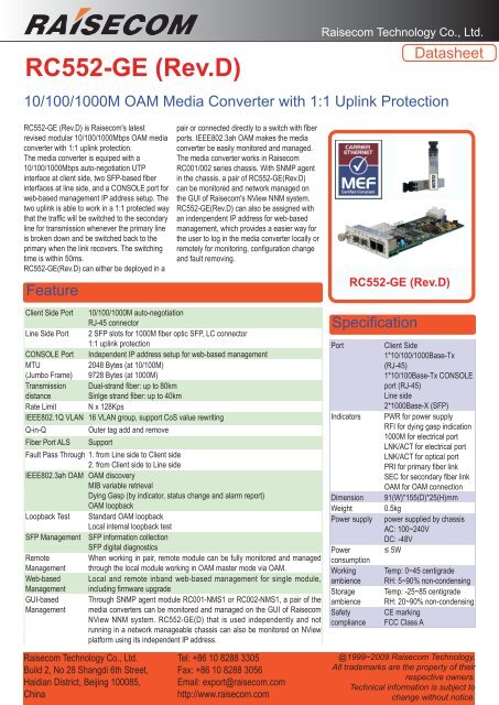 RC552-GE (Rev.D) - Unicor SA