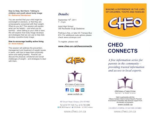 About CHEO Connects! - Children's Hospital of Eastern Ontario