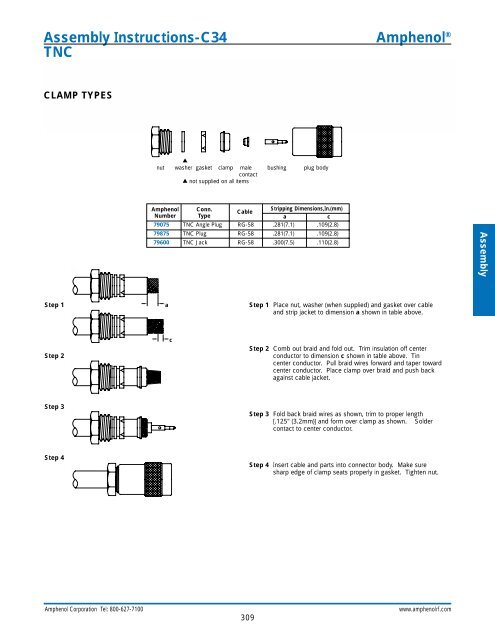 Assembly Instructions-C34 Amphenol® TNC - Amphenol RF