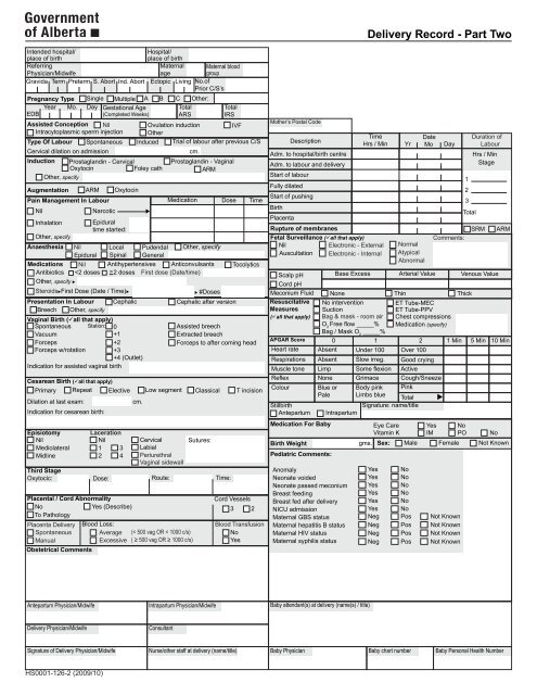 Delivery Record (Form HS0001-126-2