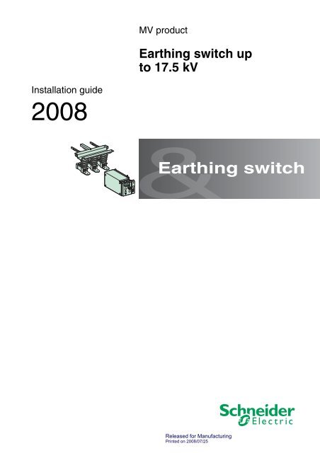 Evolis Earthing Switch Installation Manual - Schneider Electric