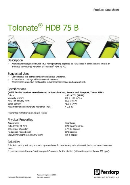 Tolonate HDB 75 B - Perstorp