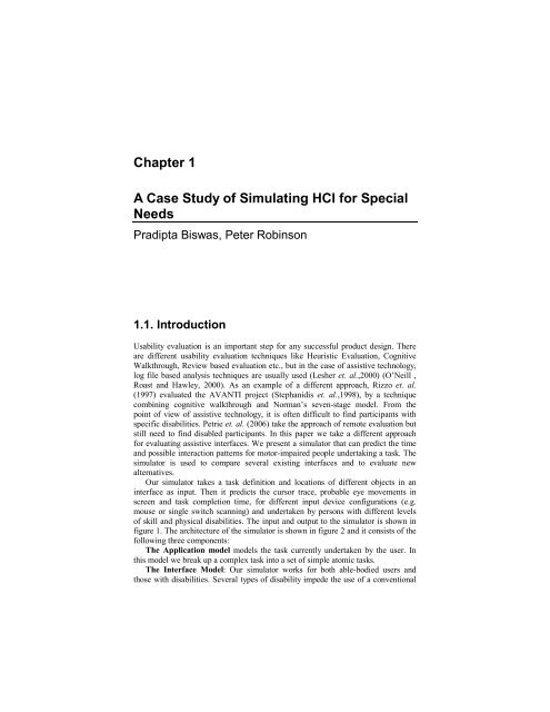 Chapter 1 A Case Study of Simulating HCI for Special Needs - EDC