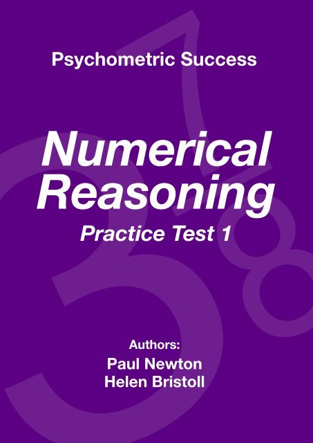 Numerical Reasoning - Practice Test 1 - Psychometric Testing Numerical Reasoning - Practice Test 1 - Psychometric Testing