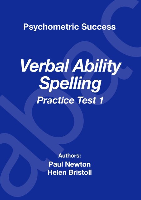 Verbal Ability Spelling - Practice Test 1 - Psychometric Testing