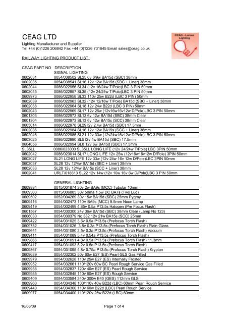 CEAG LTD - CEAG Lighting