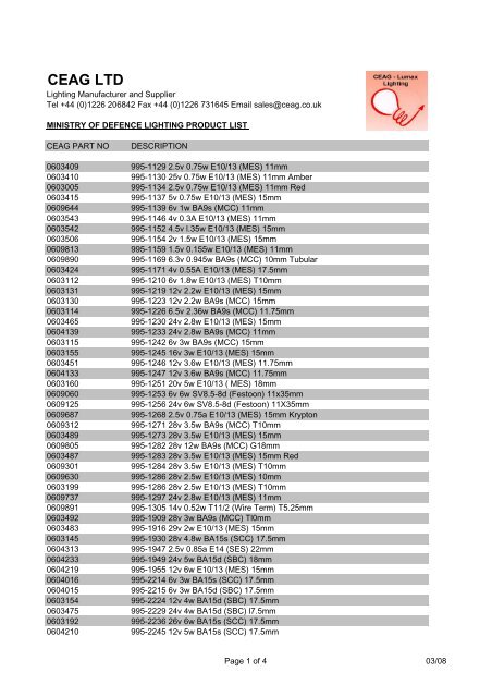 CEAG LTD - CEAG Lighting
