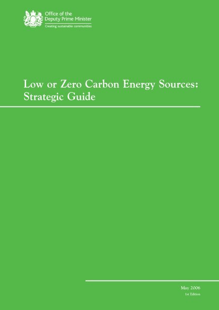 Low or Zero Carbon Energy Sources: Strategic Guide - Planning Portal