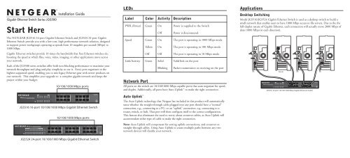 JGS516 Installation Guide - NETGEAR Support