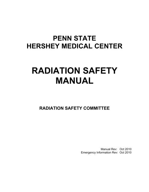 RADIATION SAFETY MANUAL