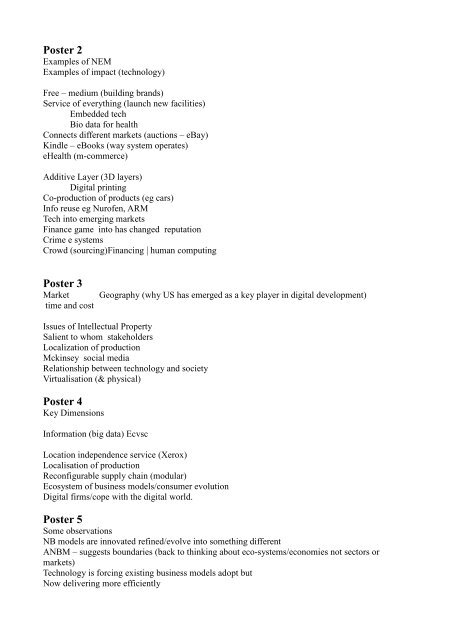 Session 2 Posters 2-5 - New Economic Models in the Digital Economy