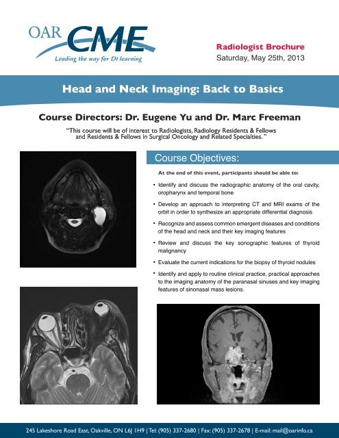 Head and Neck Imaging: Back to Basics - Department of Medical ...