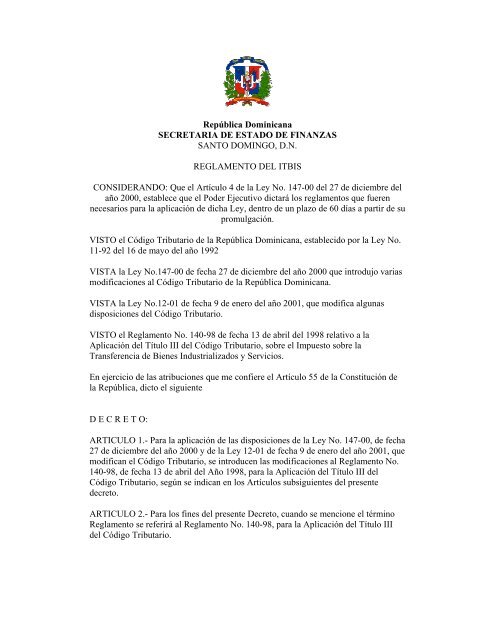 itbis-00 - Direccion General de Impuestos Internos