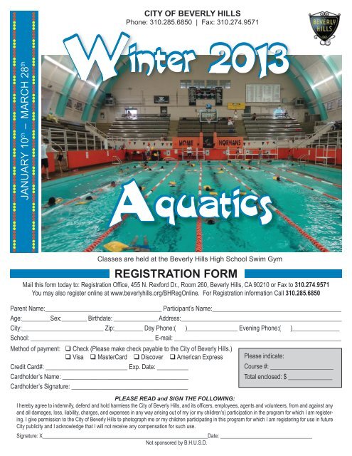 Aquatics flyer - the City of Beverly Hills