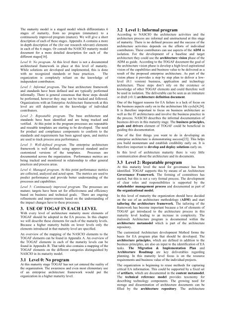 The maturity model is a s