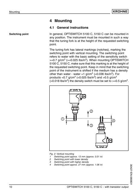 Mounting 4 Mounting 4.1 G