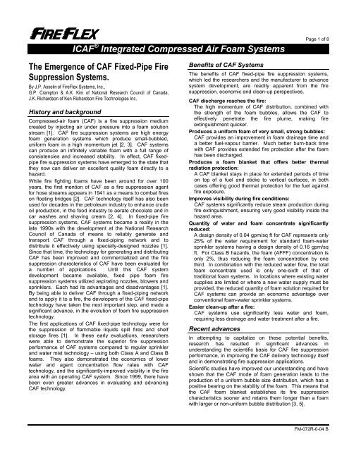 ICAFÂ® Integrated Compressed Air Foam Systems - FIREFLEX ...