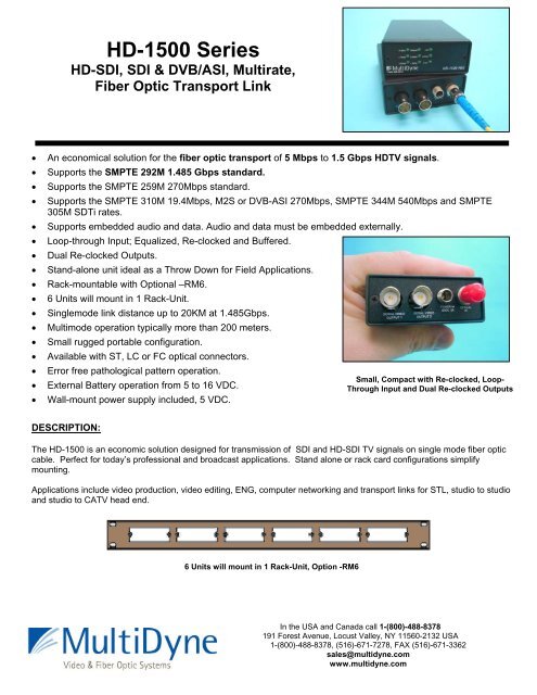 HD-1500 Series - Multidyne