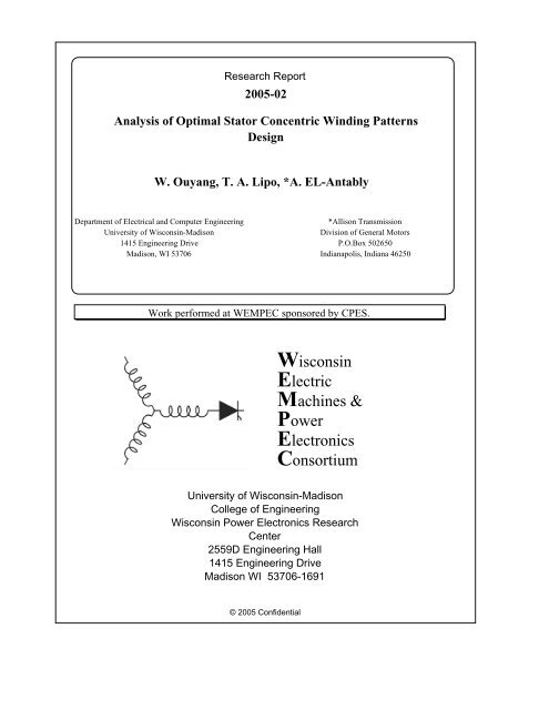 Analysis Of Optimal Stator Concentric Winding Patterns Design