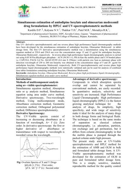 Simultaneous Estimation Of Amlodipine Besylate And Olmesartan