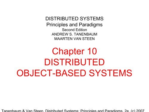 Chapter 10 Distributed Object Based Systems