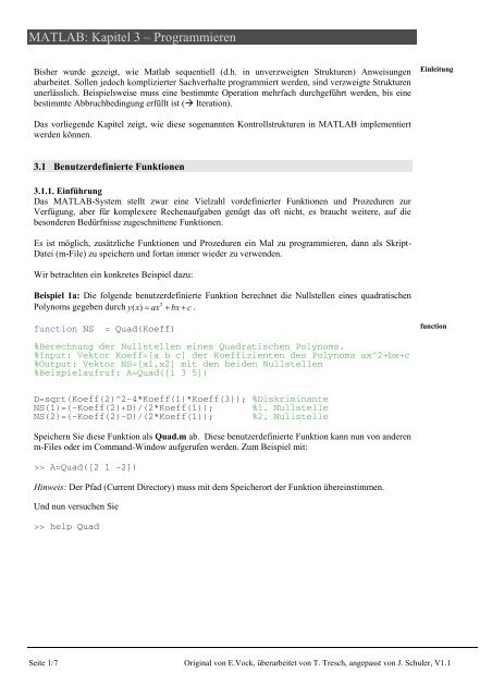 MATLAB: Kapitel 3 – Programmieren - stuber.info