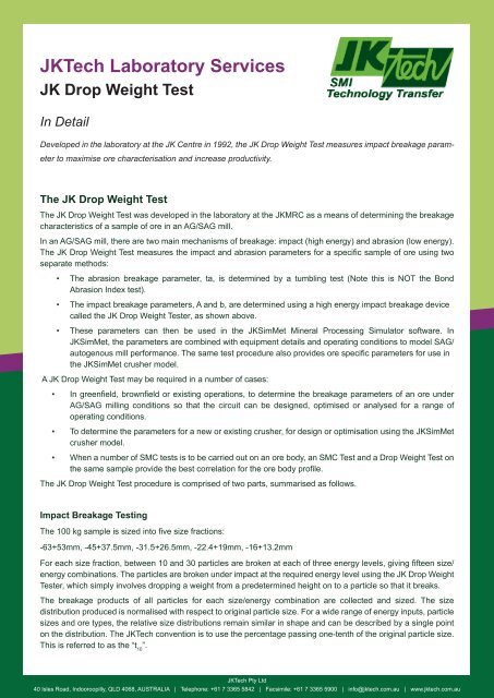 JK Drop Weight Test in Detail - JKTech