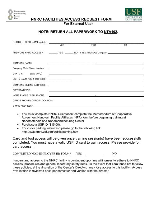 External Access Request Form 