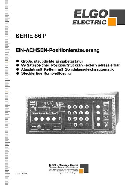 86P / deutsch - ELGO Electric GmbH