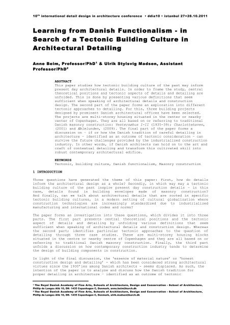 Learning from Danish Functionalism - Kunstakademiets Arkitektskole