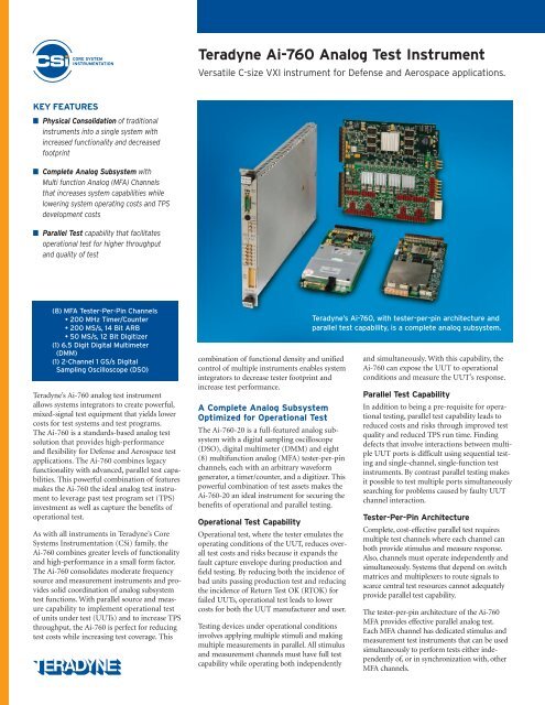 Teradyne Ai-760 Analog Test Instrument