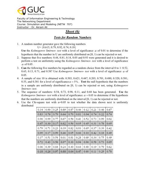 Tutorial 6 - GUC - Faculty of Information Engineering & Technology
