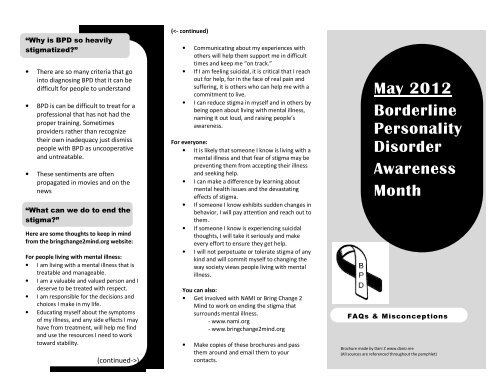 BPD_Brochure - Borderline Personality Disorder