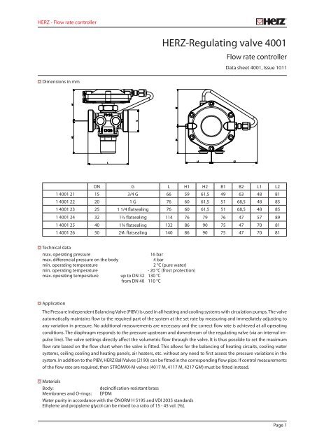 Data Sheet - Herz Valves UK