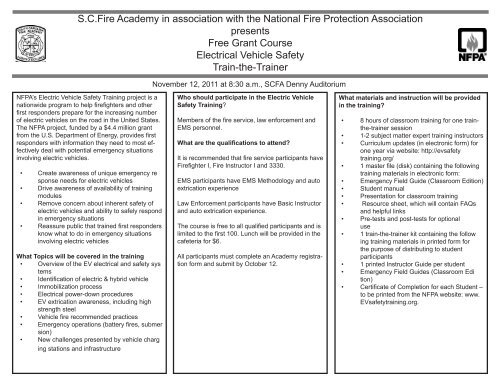 Course Registration Form - South Carolina Fire Academy