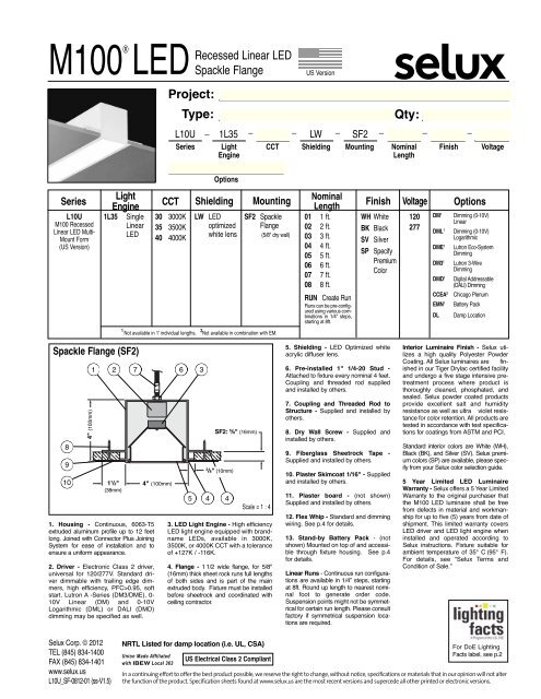 M100 LED Recessed Linear LED Spackle Flange [L10-SF] selux.us