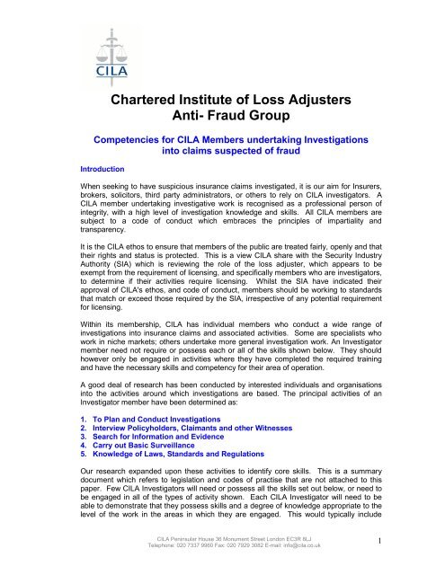Download Paper - CILA/The Chartered Institute of Loss Adjusters